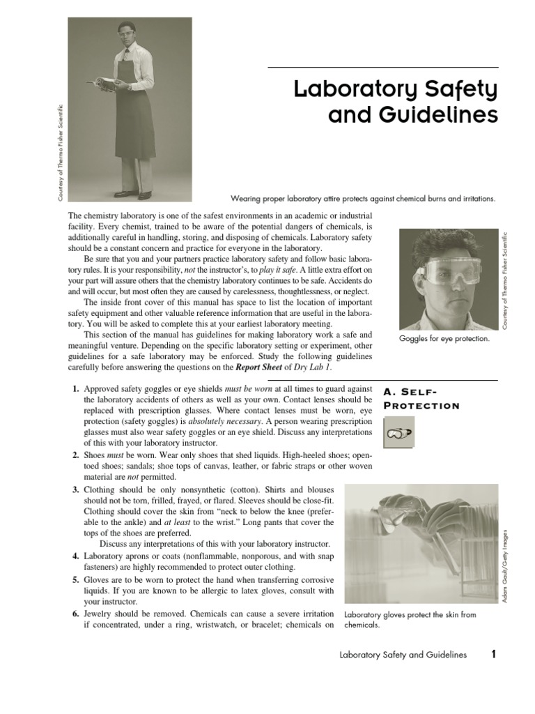 Notes On Laboratory Safety and Guidelines2 | PDF | Laboratories ...