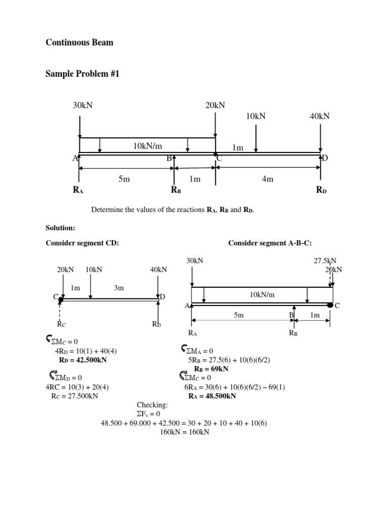 Solutions To Continuous Beam | PDF | Chemistry