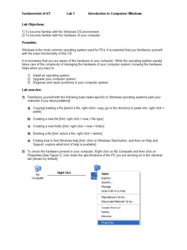 Lab 1 Handout ICT | PDF | Computer File | Operating System