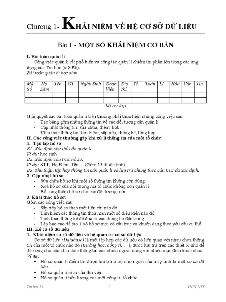 Tin Hoc 12 Bai 1 - Bai 5 | PDF