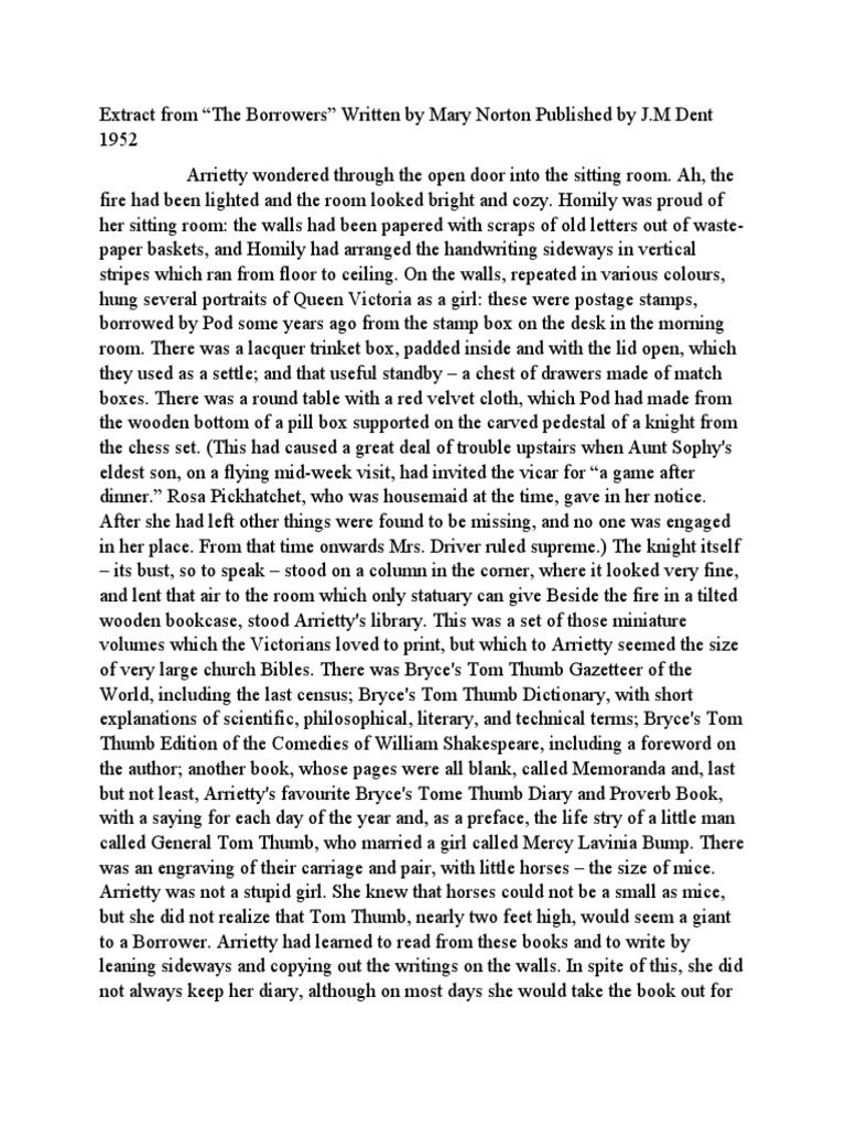 Extract From The Borrowers | PDF