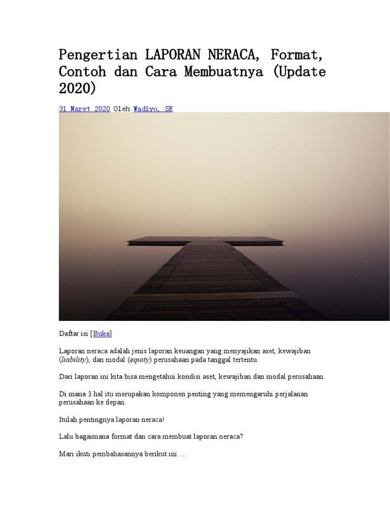 Pengertian dan Cara Membuat Laporan Neraca | PDF