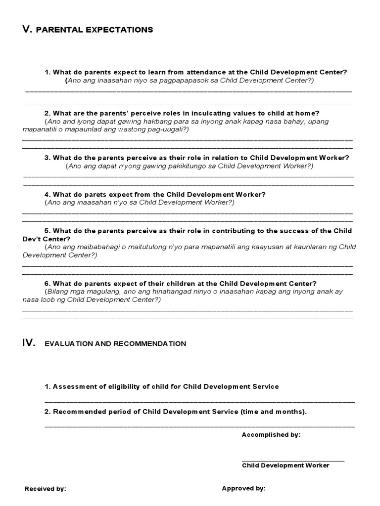 Parental Expectations: Accomplished by | PDF | Business