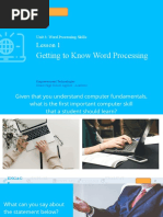 Lesson 1 Parts of Microsoft Word | PDF | Microsoft Windows | Graphical User Interfaces