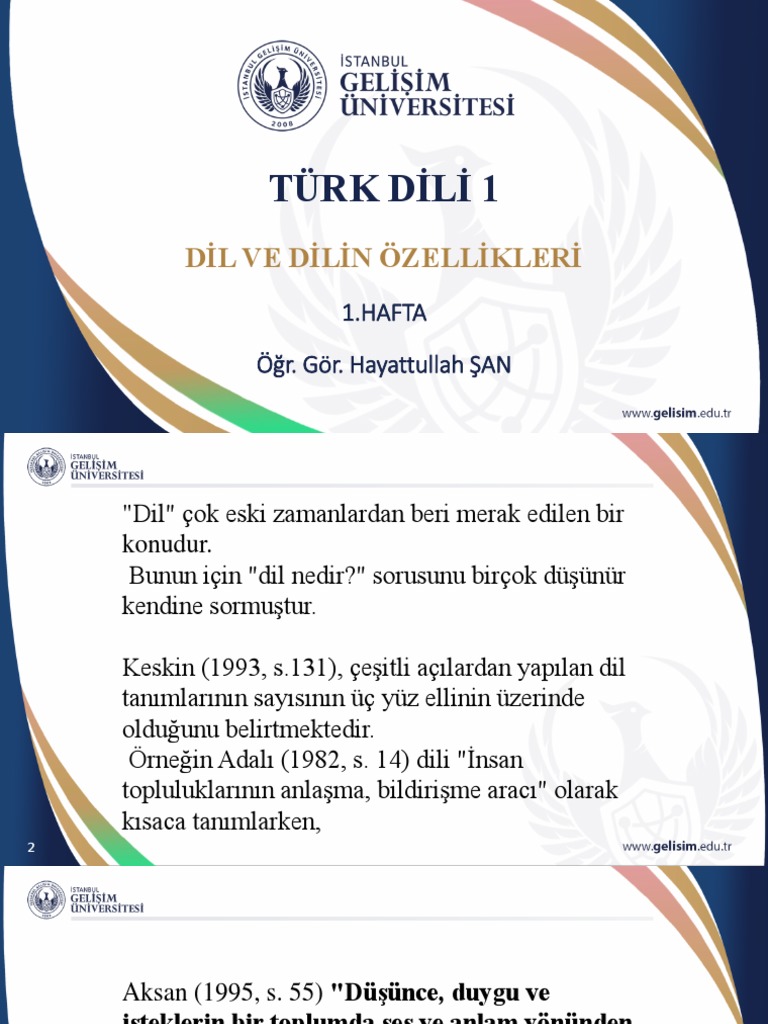 TDE 1.ders Slayt | PDF