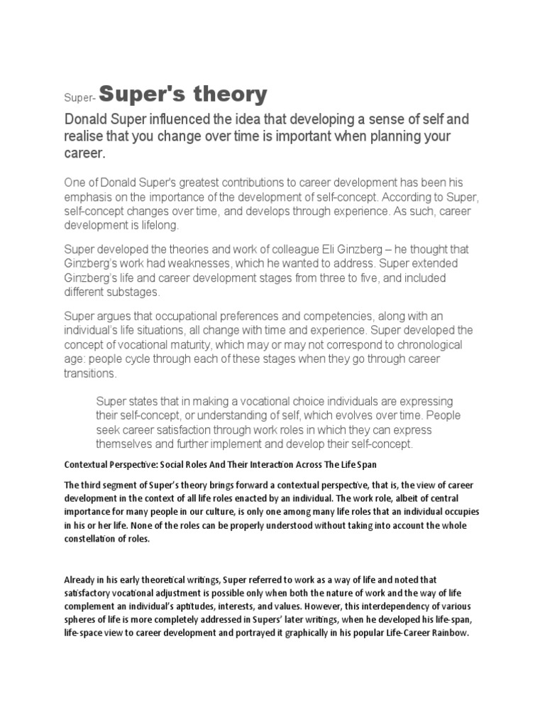 Super | PDF | Self Concept | Cognitive Science