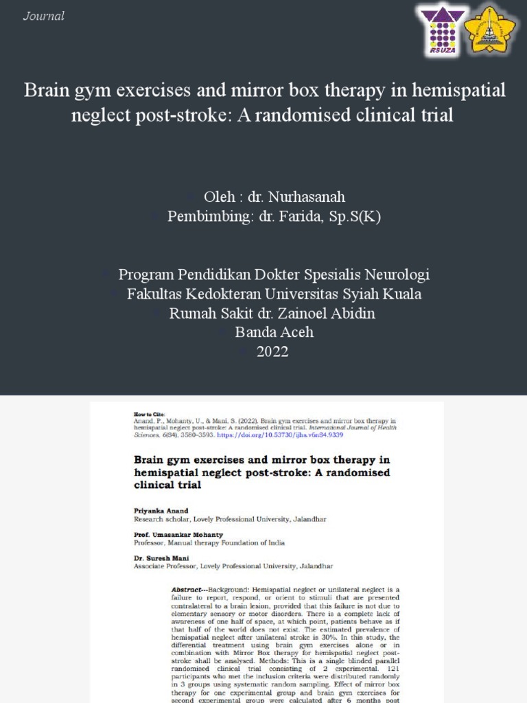 Journal Brain Gym and Mirror Box Therapy FIX | PDF | Stroke | Attention