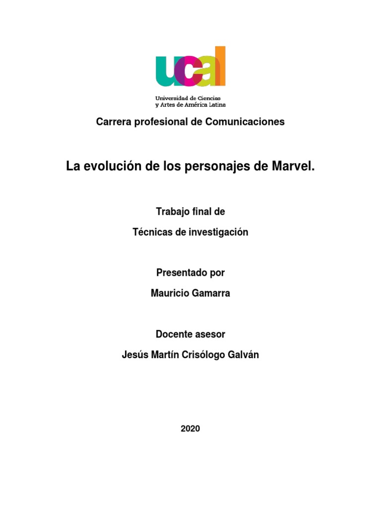 Evolución de los Personajes de Marvel | PDF | Comics Marvel | Superhéroes