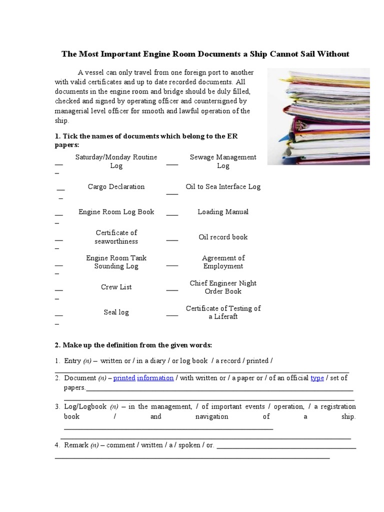 Engine Room Documents | PDF | Sewage Treatment | Fuel Oil