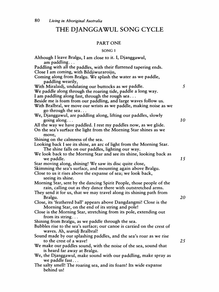 The Djanggawul Song Cycle | PDF