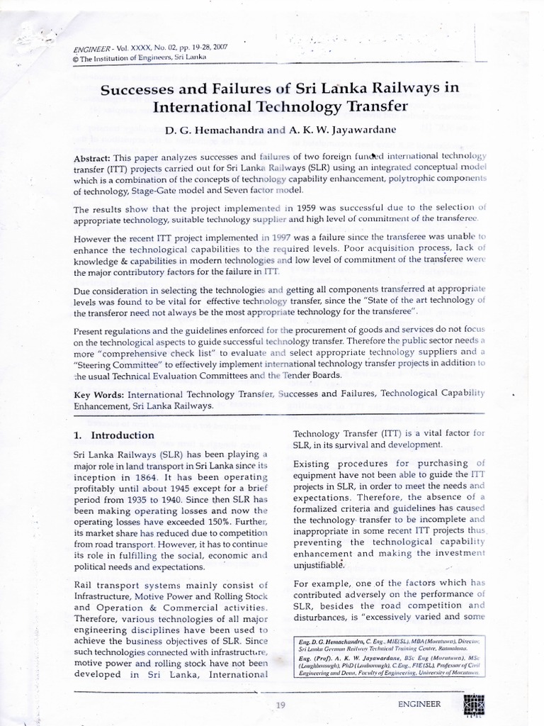 Sri Lanka Railways - Case Study | PDF
