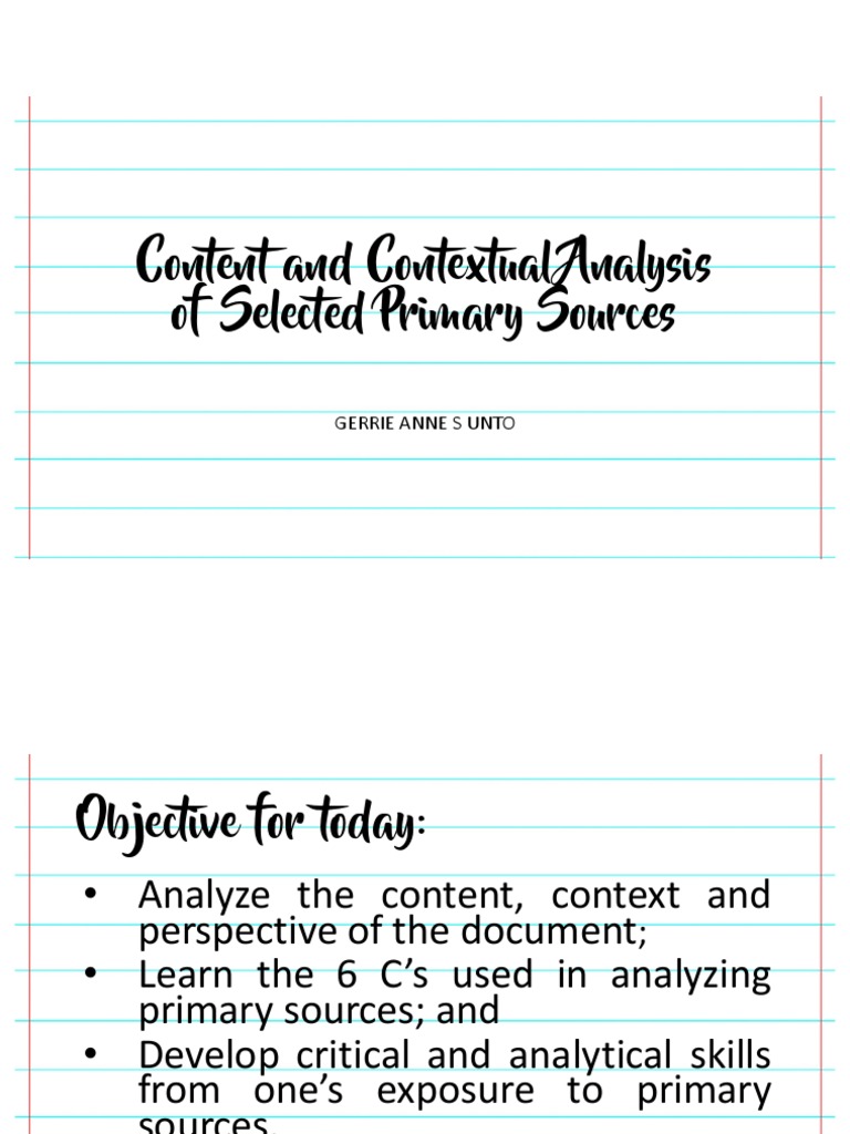 Content and Contextual Analysis | Download Free PDF | Primary Sources ...