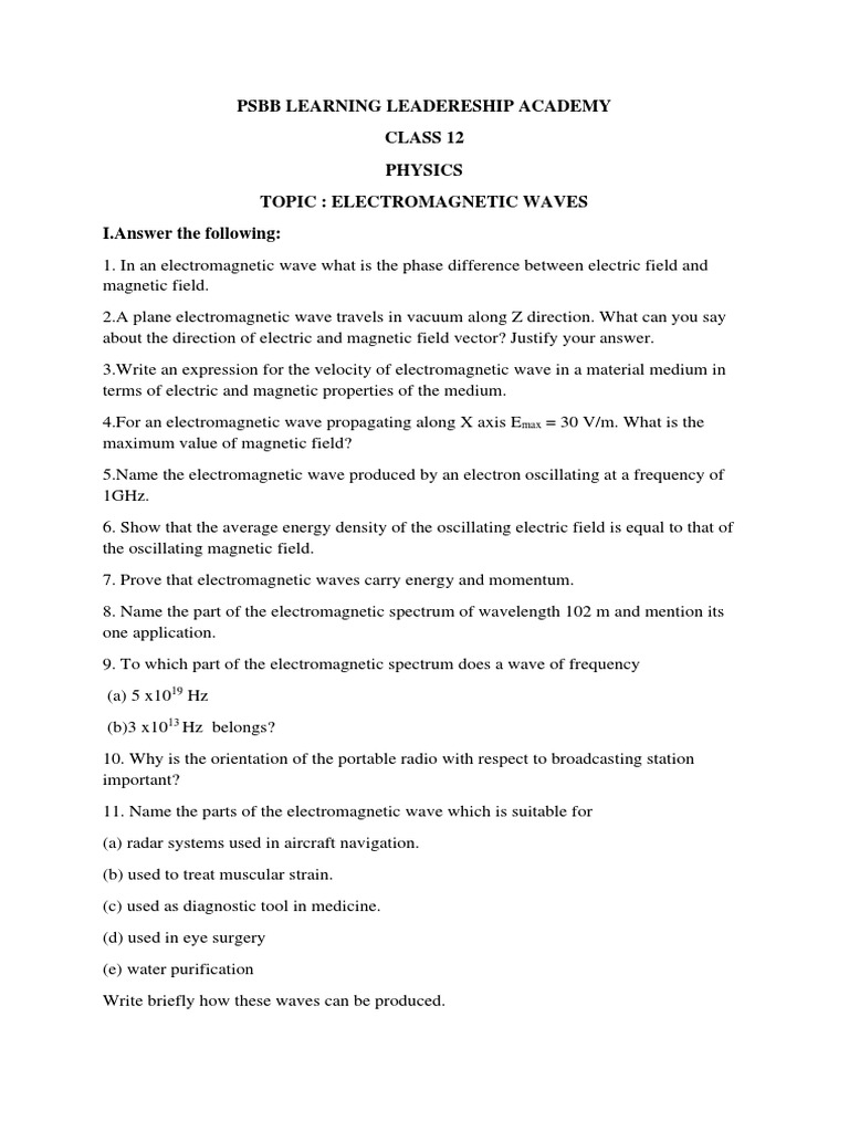 Electromagnetic Waves | PDF | Waves | Electromagnetic Radiation