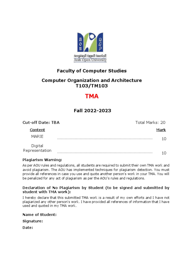T103 - TM103 Tma Ksa Fa23 | PDF | Computer Program | Programming