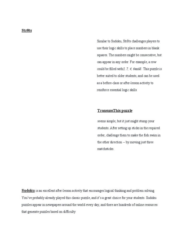 Puzzles and Riddles | PDF | Recreational Mathematics | Games Of Mental ...