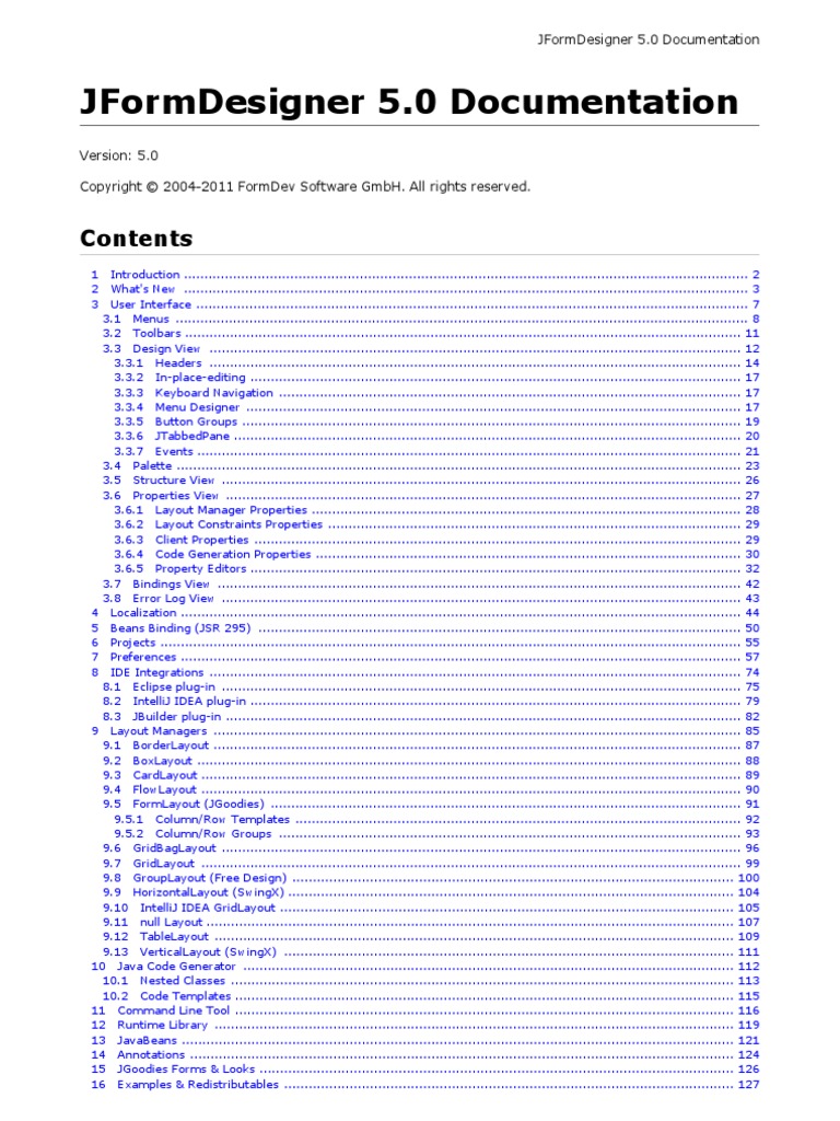JFormDesignerDoc-5 0 | PDF | Computers