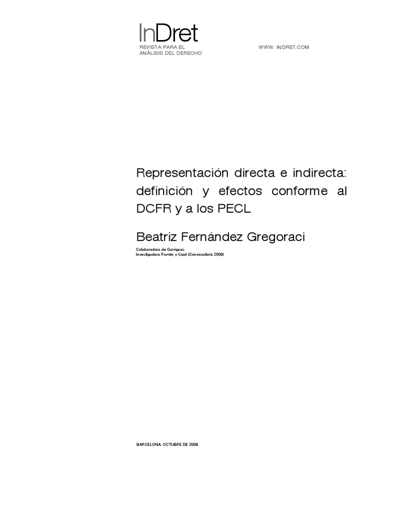Lectura 5 - La Representación Directa e Indirecta - Beatriz Fernández ...
