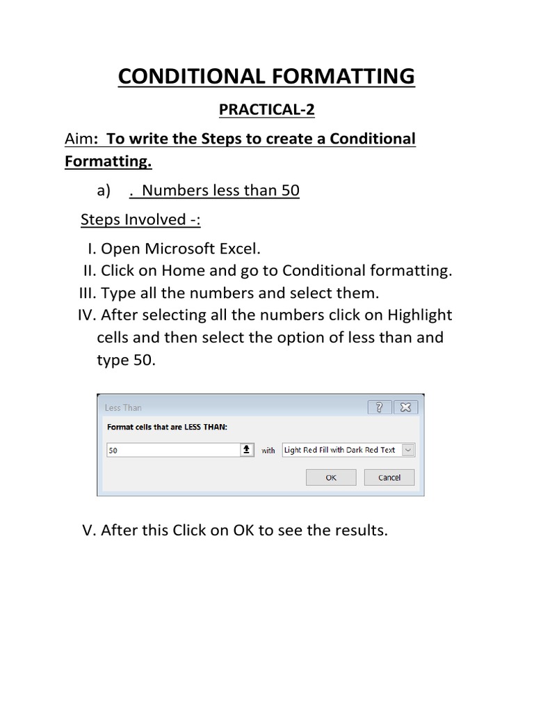 Conditional Formatting File Pdf Computing Software 0974