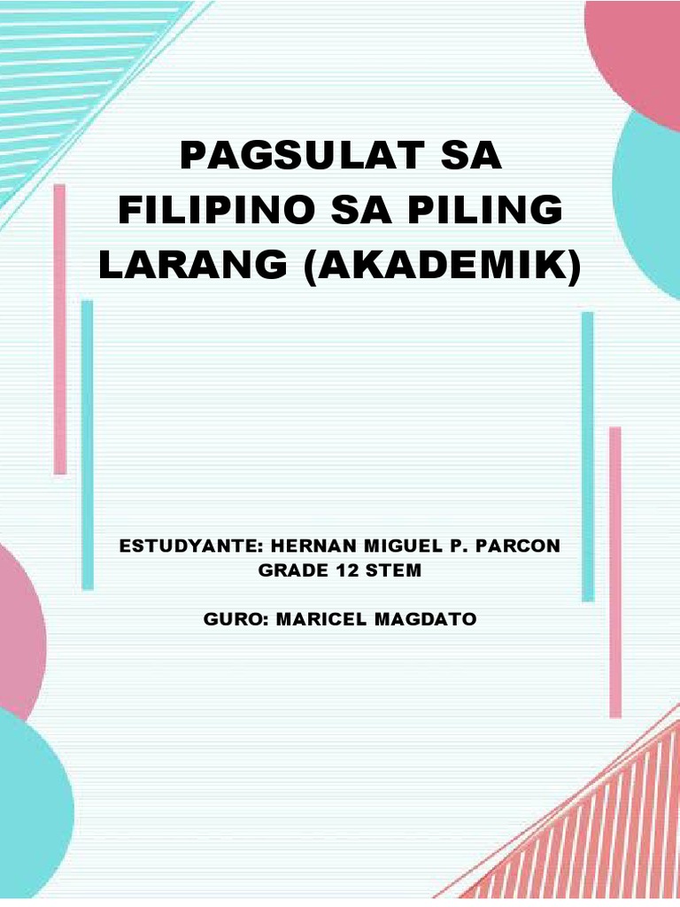 Hernan Miguel Parcon G12 Stem Piling Larang | PDF