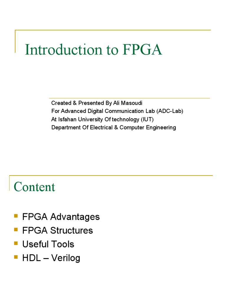 Introduction To FPGA | PDF | Field Programmable Gate Array | System On ... Introduction To FPGA | PDF | Field Programmable Gate Array | System On ...
