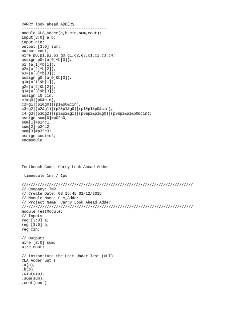 Carry Save Adder | PDF | Arithmetic | Electronic Circuits
