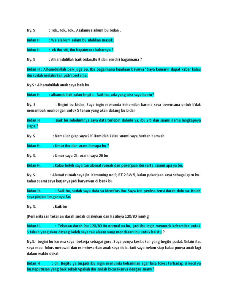 Dialog Pemilihan Kontrasepsi KB Pil | PDF