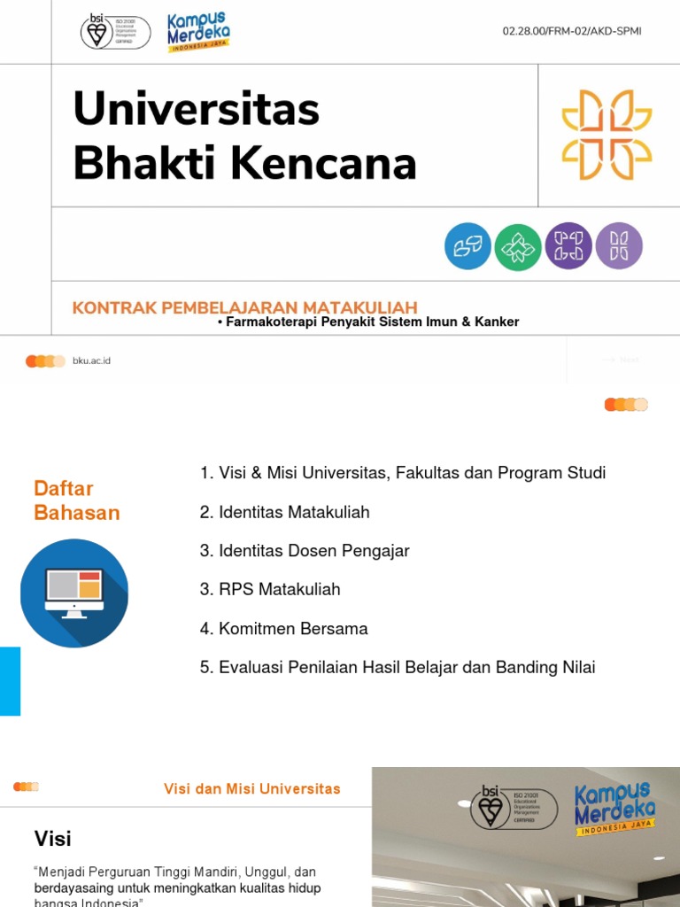 Kontrak Pembelajaran Farmakoterapi Penyakit Sistem Imun Dan Kanker | PDF