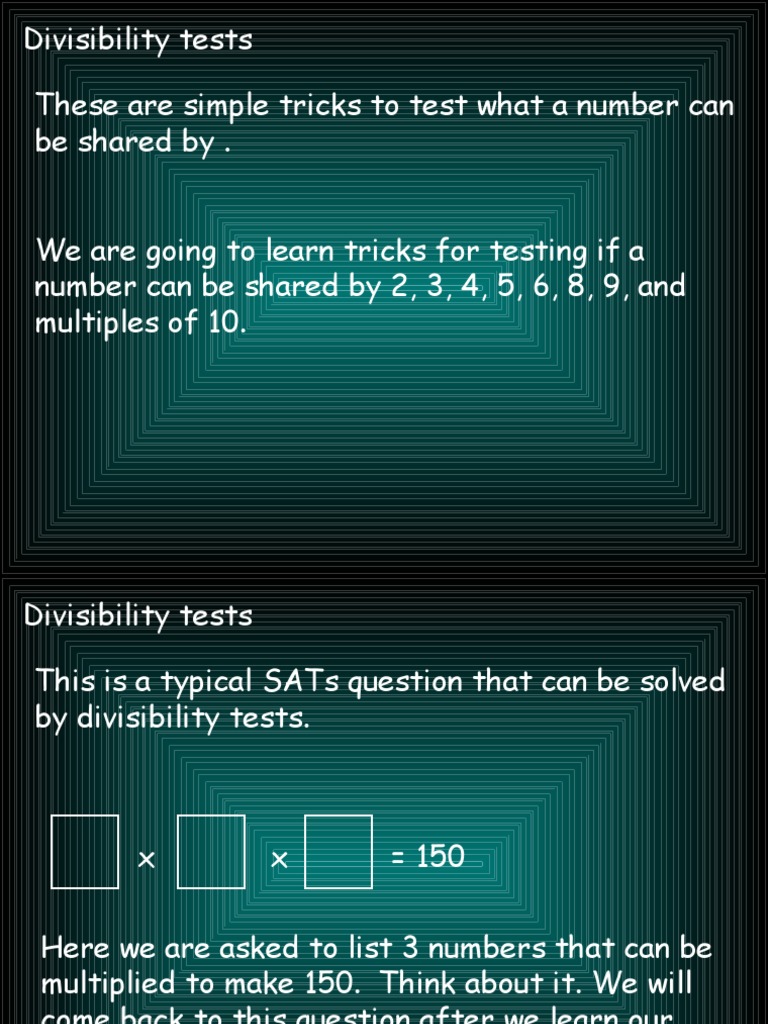 Divisibility Tests | PDF | Mathematics | Arithmetic