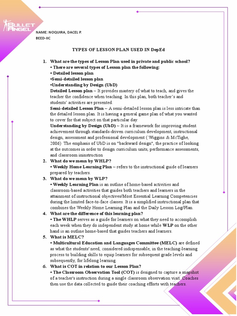 Lesson Plans in DepEd Schools | PDF | Lesson Plan | Teachers