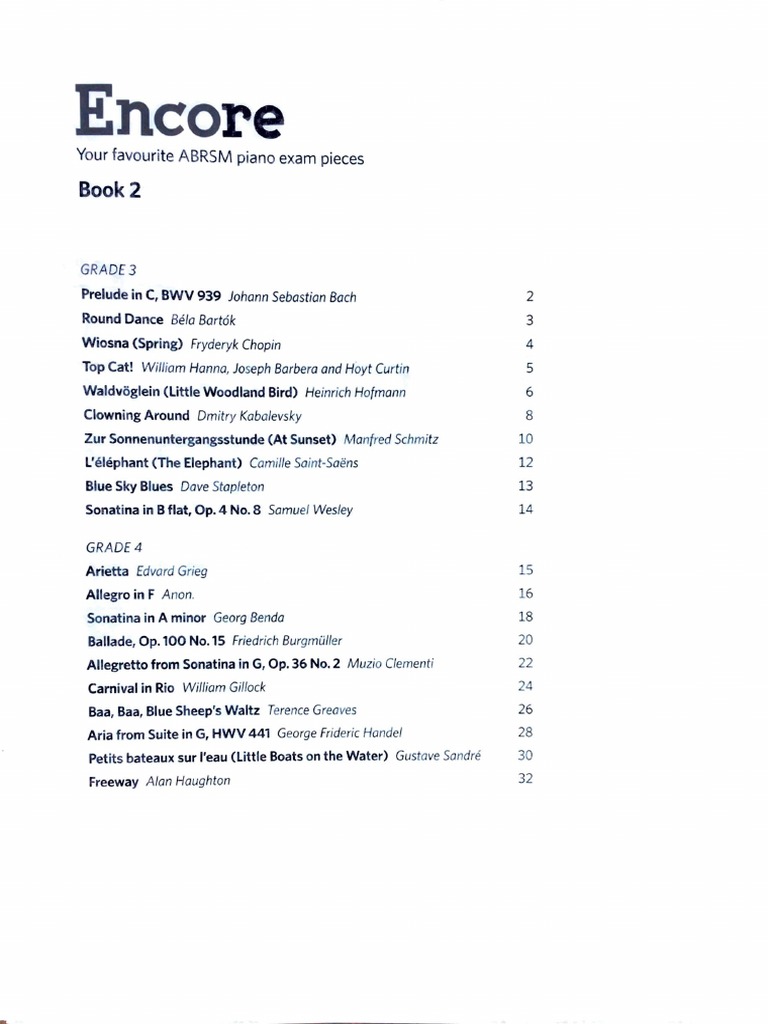 ABRSM Encore Grades 3-4 | PDF