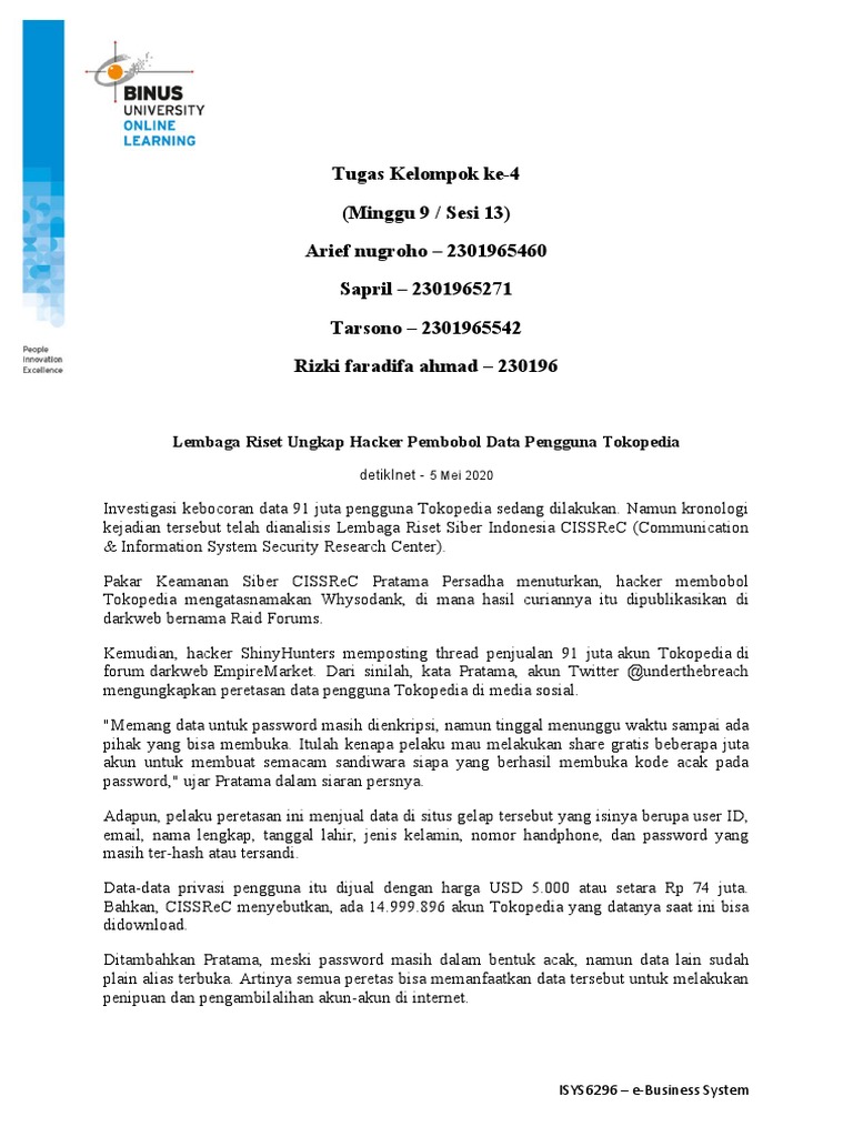 TK4 Bisnis Managemant | PDF | Komputer