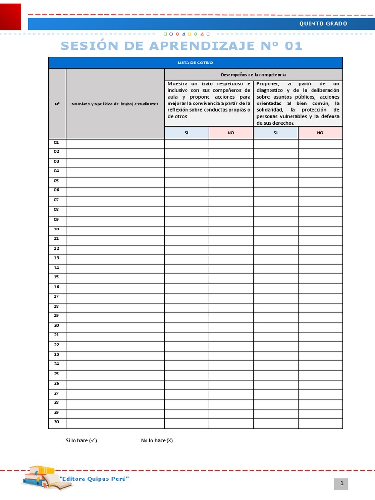 Anexo de Sesiones de Aprendizaje - Experiencia de Aprendizaje I - Editora Quipus Perú | PDF ...