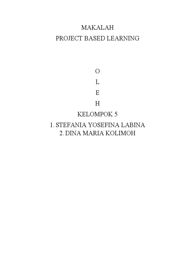 Model Pembelajaran Project Based Learning | PDF | Seni | Sains & Matematika