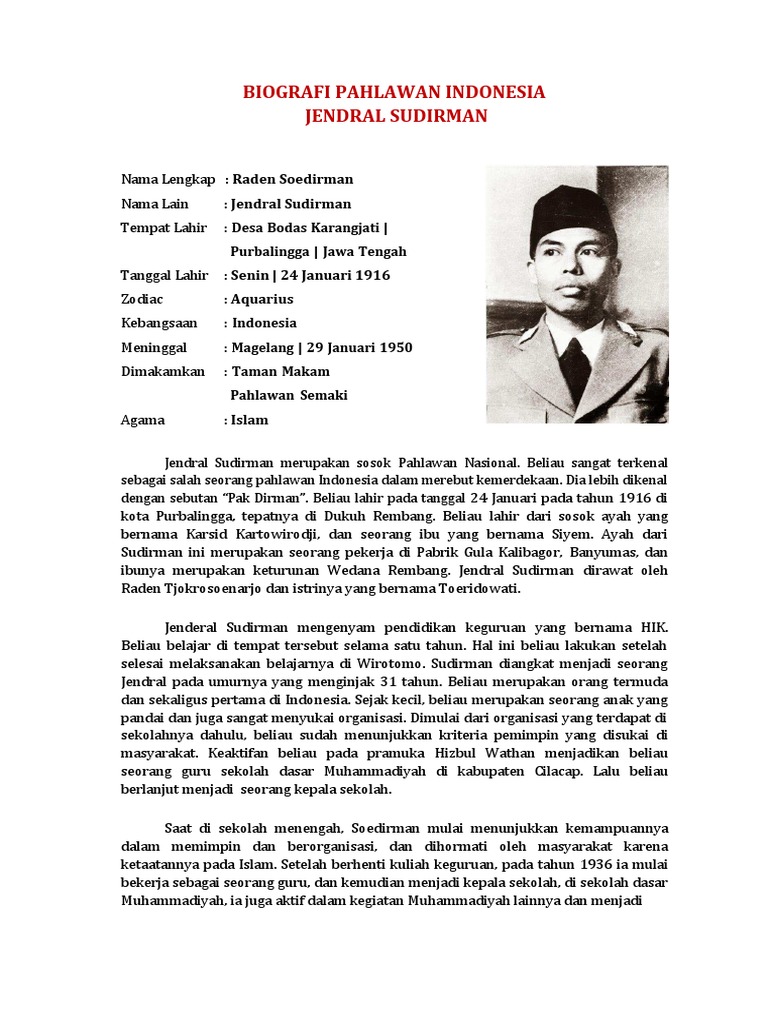 Biografi Jenderal Sudirman | PDF