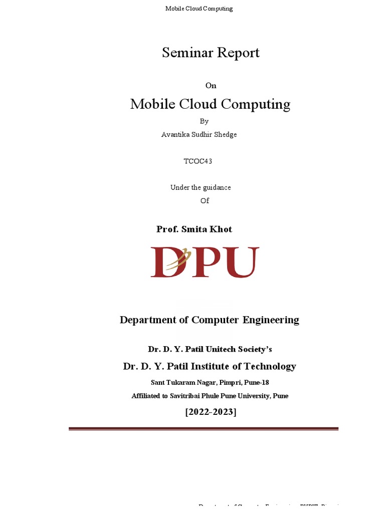 Mobile Cloud Computing: A Concise Overview | PDF | Cloud Computing | Mobile App
