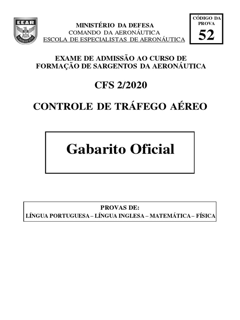 EEAR 2020 - CFS2 - BCT (Sem Gabarito) | PDF | Assunto (gramática) | Círculo