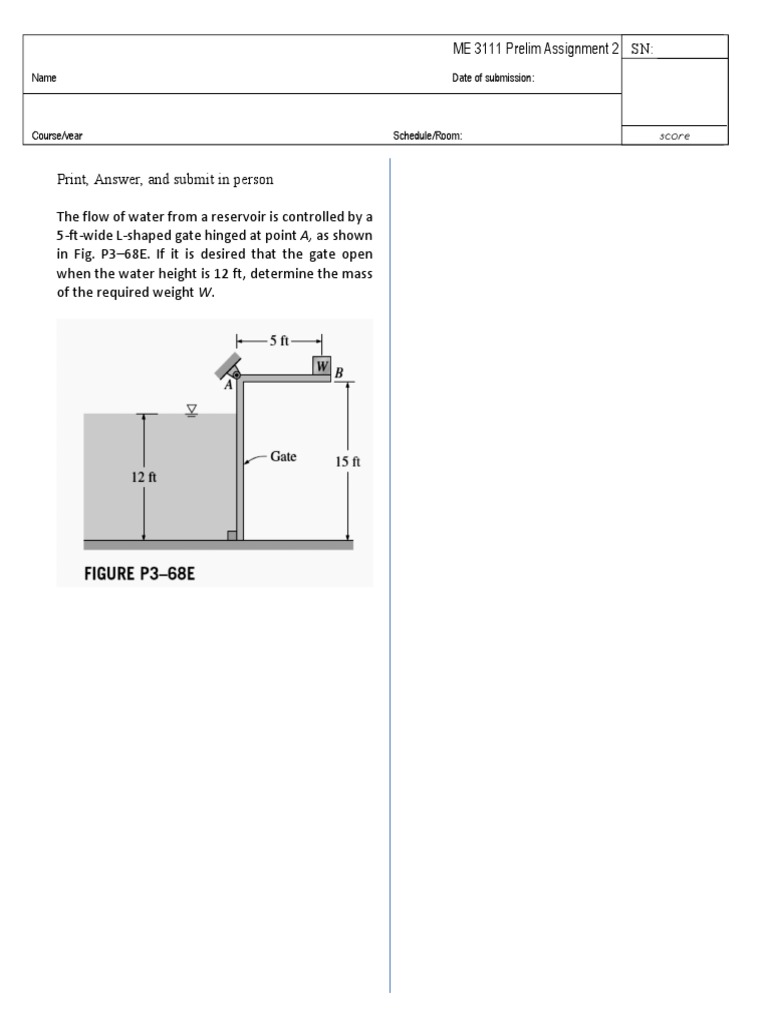 Fluids 1st Sem 2022-2023 Prelim Assignment 2 | PDF