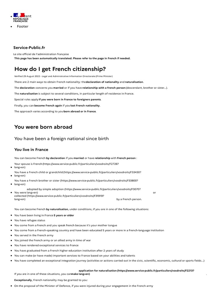 French Citizenship | PDF | Naturalization | Nationality