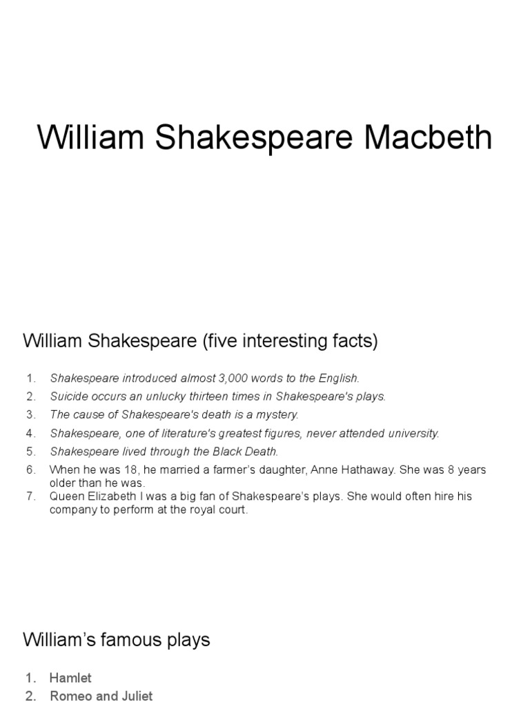 William Shakespeare Macbeth | PDF | Macbeth | William Shakespeare