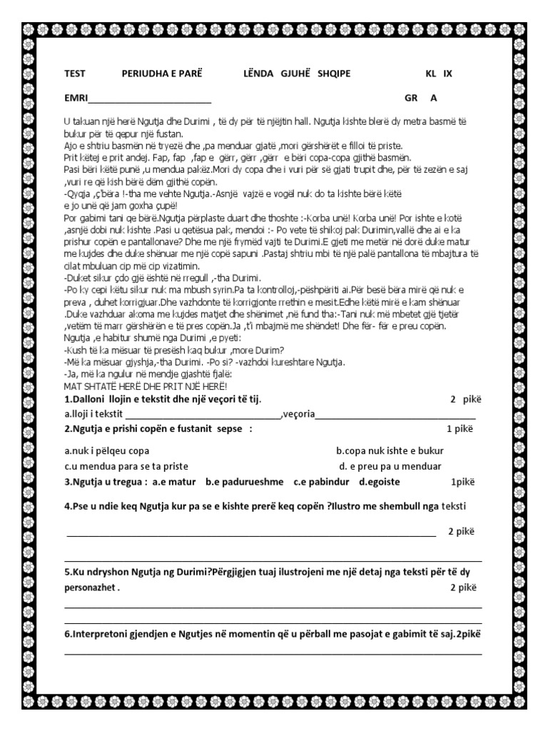 Test, Gr. KL.9 | PDF