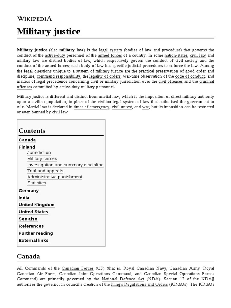 Military Justice | PDF | Military Justice | Uniform Code Of Military ...