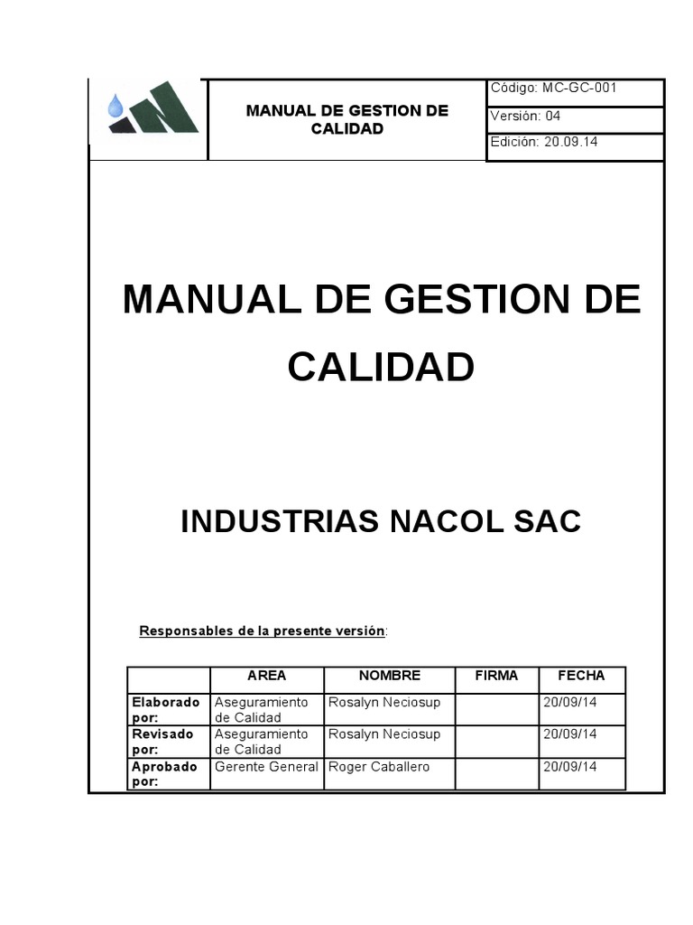 P-2-3-GESTION D CALIDAD-ok | PDF | Sistema de manejo de calidad | Calidad (comercial)