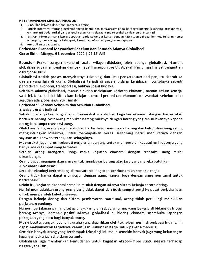 Keterampilan Kinerja Produk-Ips | PDF