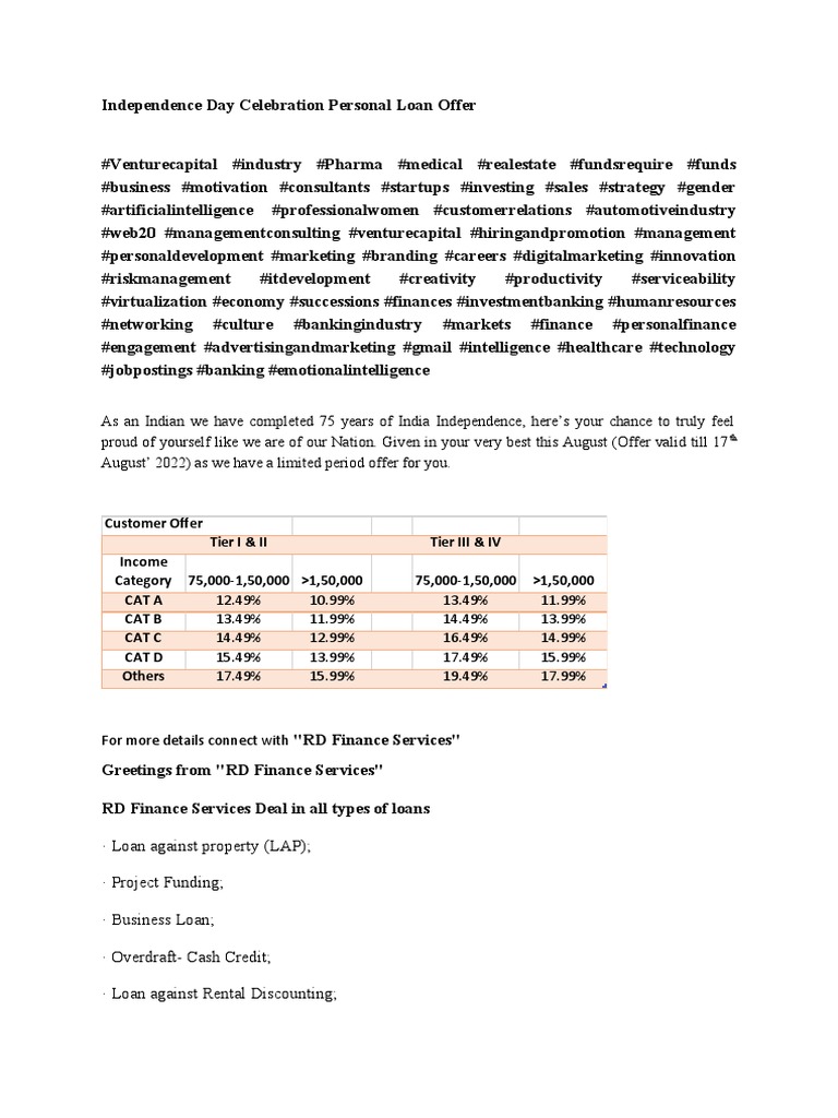 Independence Personal Loan | PDF