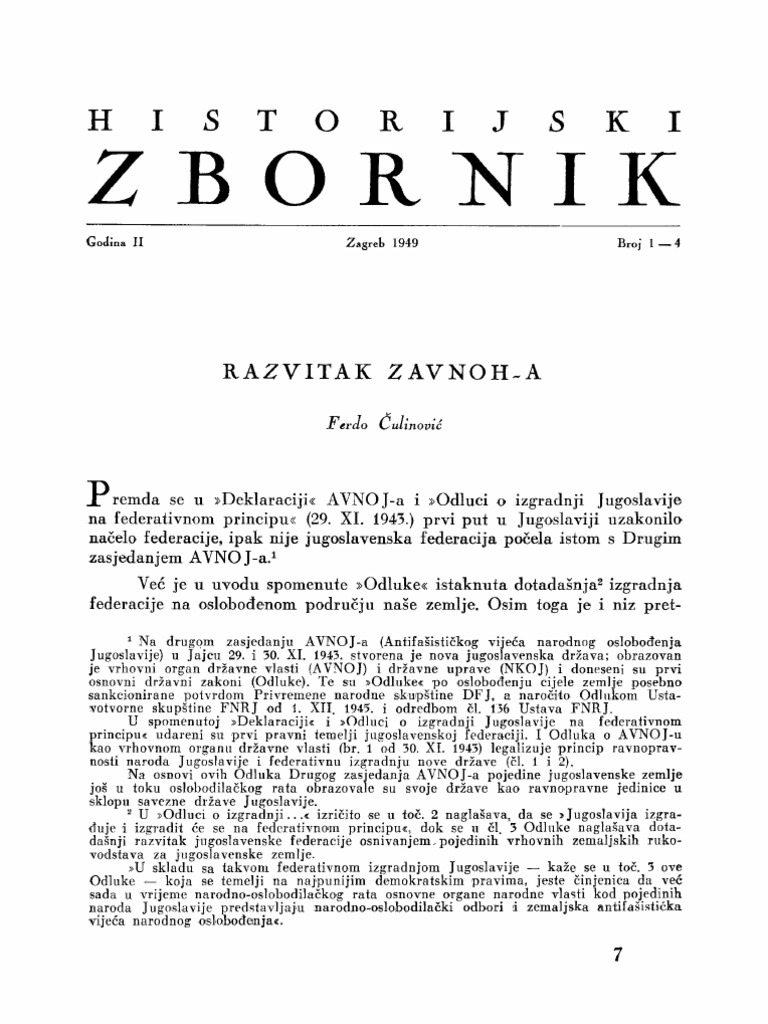 Razvitak ZAVNOH A | PDF