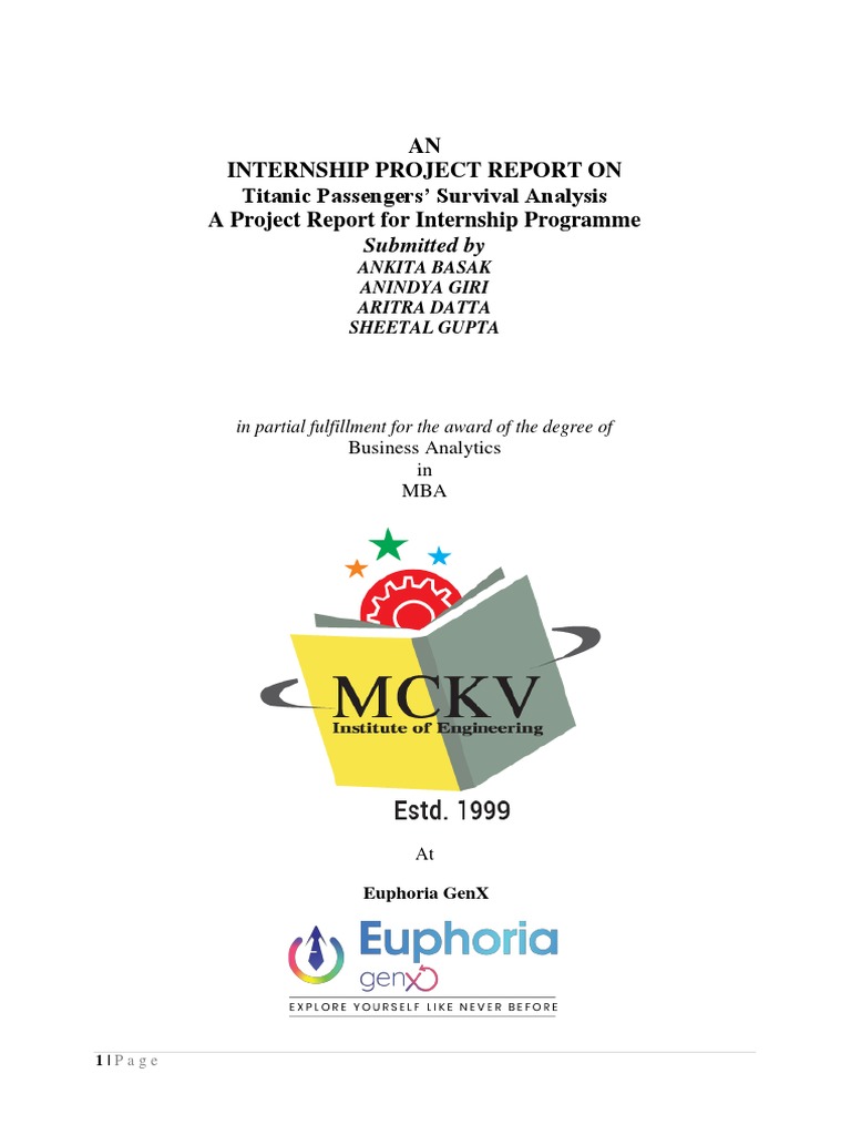 Titanic Passengers Survival Analysis Report | PDF | Machine Learning ...