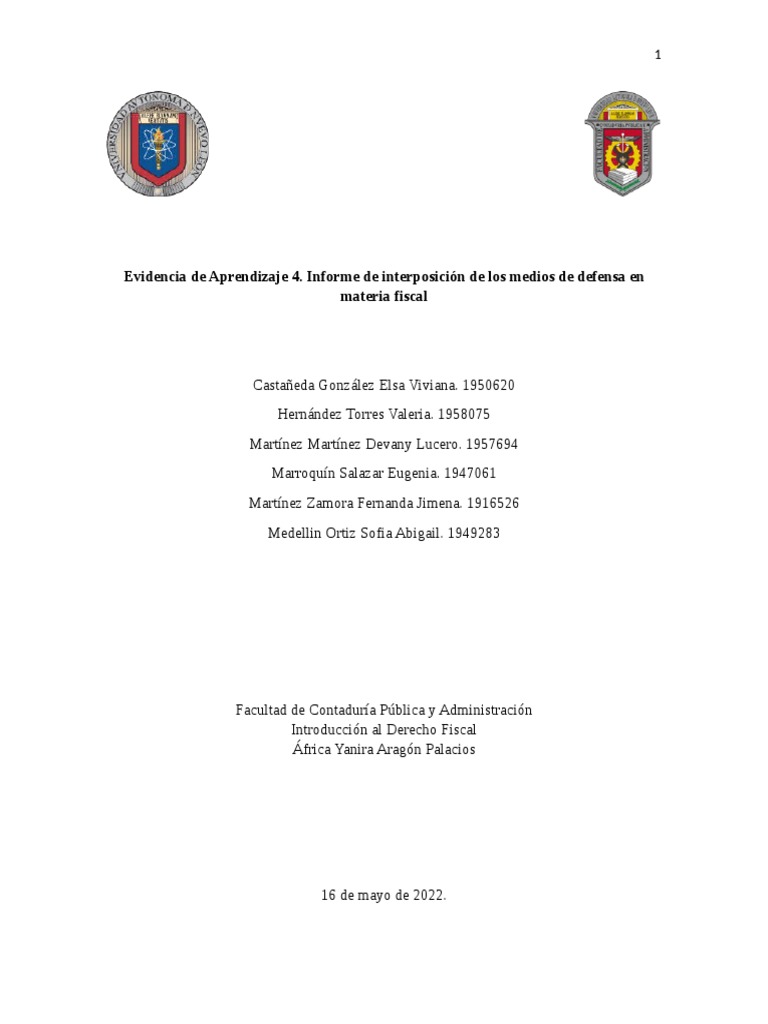 EV4 DerFisc Eq6 | PDF | Justicia | Crimen y violencia