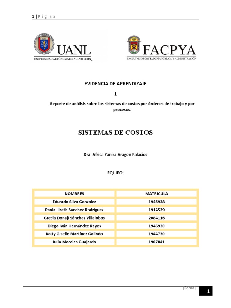 Análisis de Sistemas de Costos por Órdenes y Procesos | PDF | Costo | Inventario