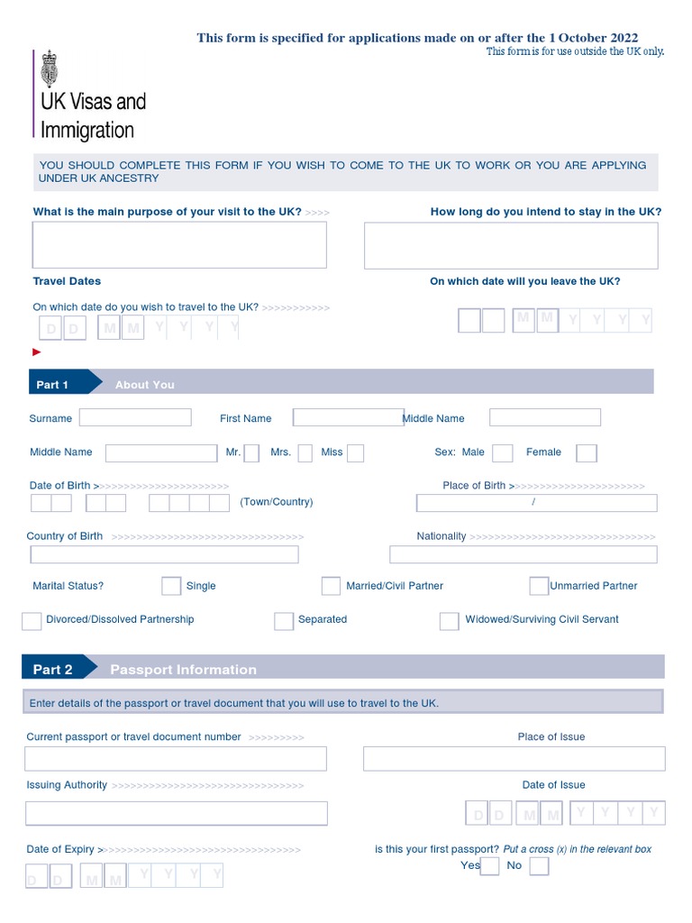 Visa Application Form | Download Free PDF | Travel Visa | Passport