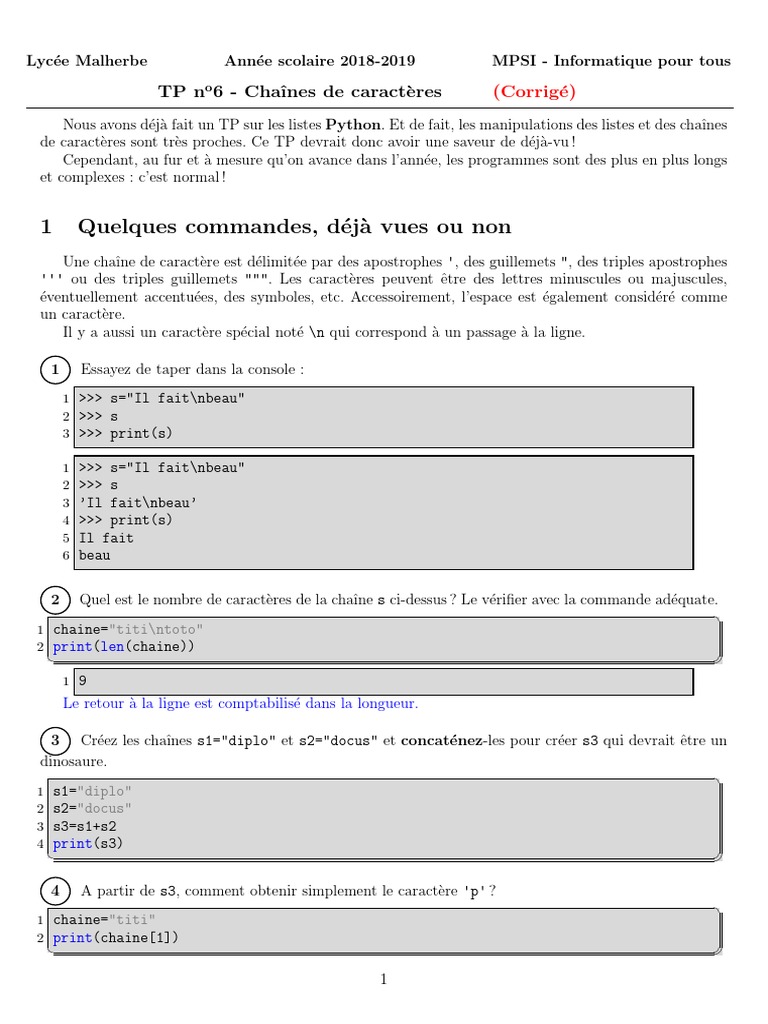 Ipt Mpsi Tp6 Corrige | PDF | Composés organiques | Nucléotides